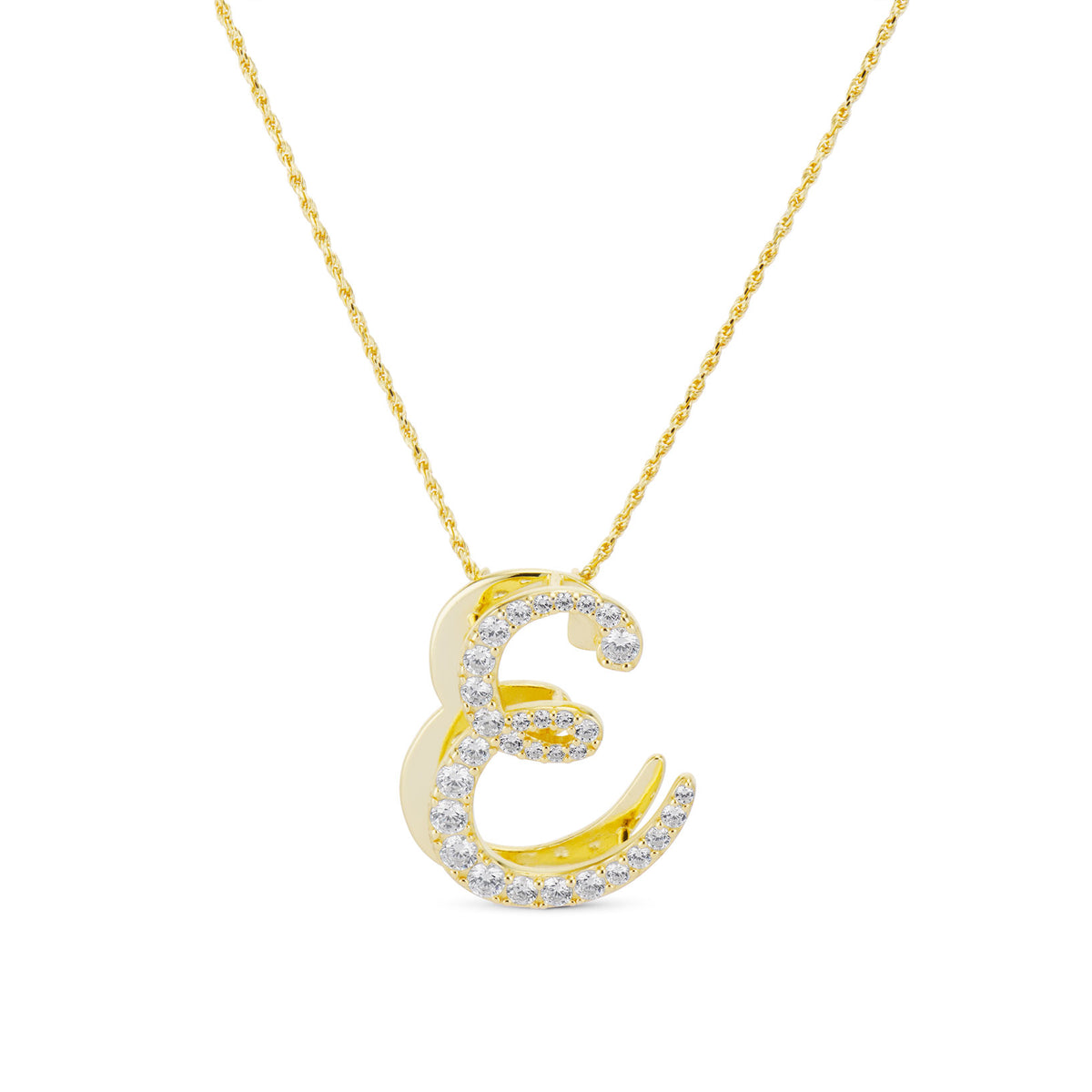 Iced Jumbo Script Letter Necklace – EP JEWELS