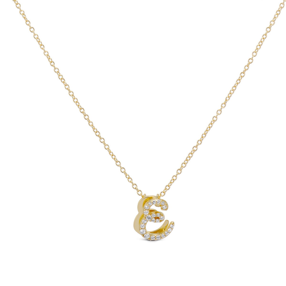 Iced Baby Script Letter Necklace – EP JEWELS