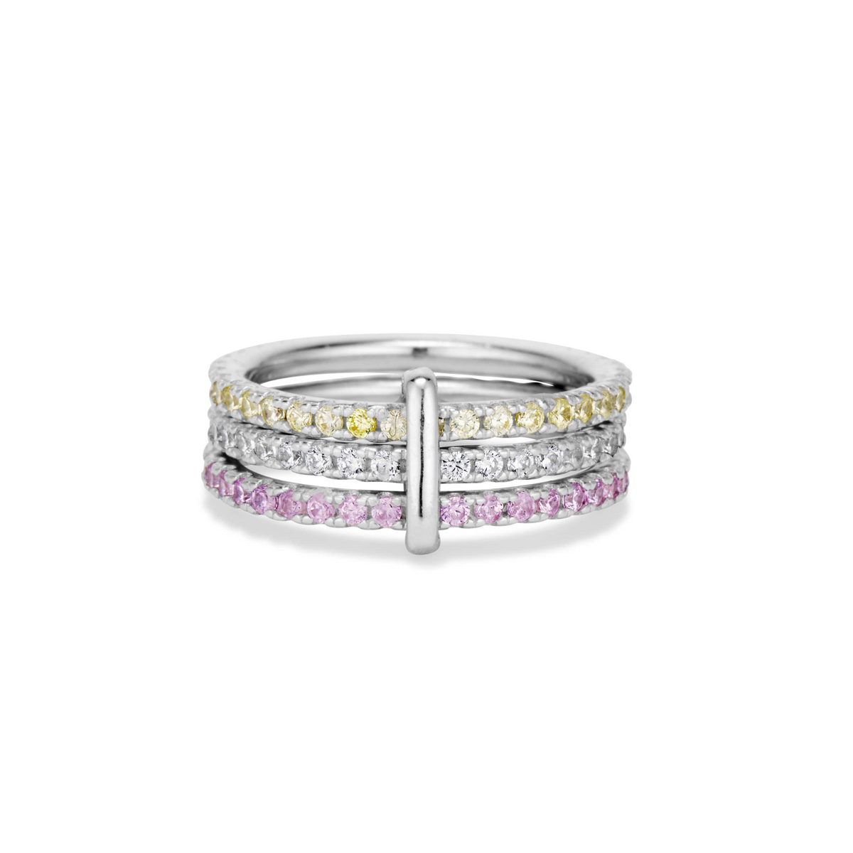 Trio Pave Lock Ring – EP JEWELS