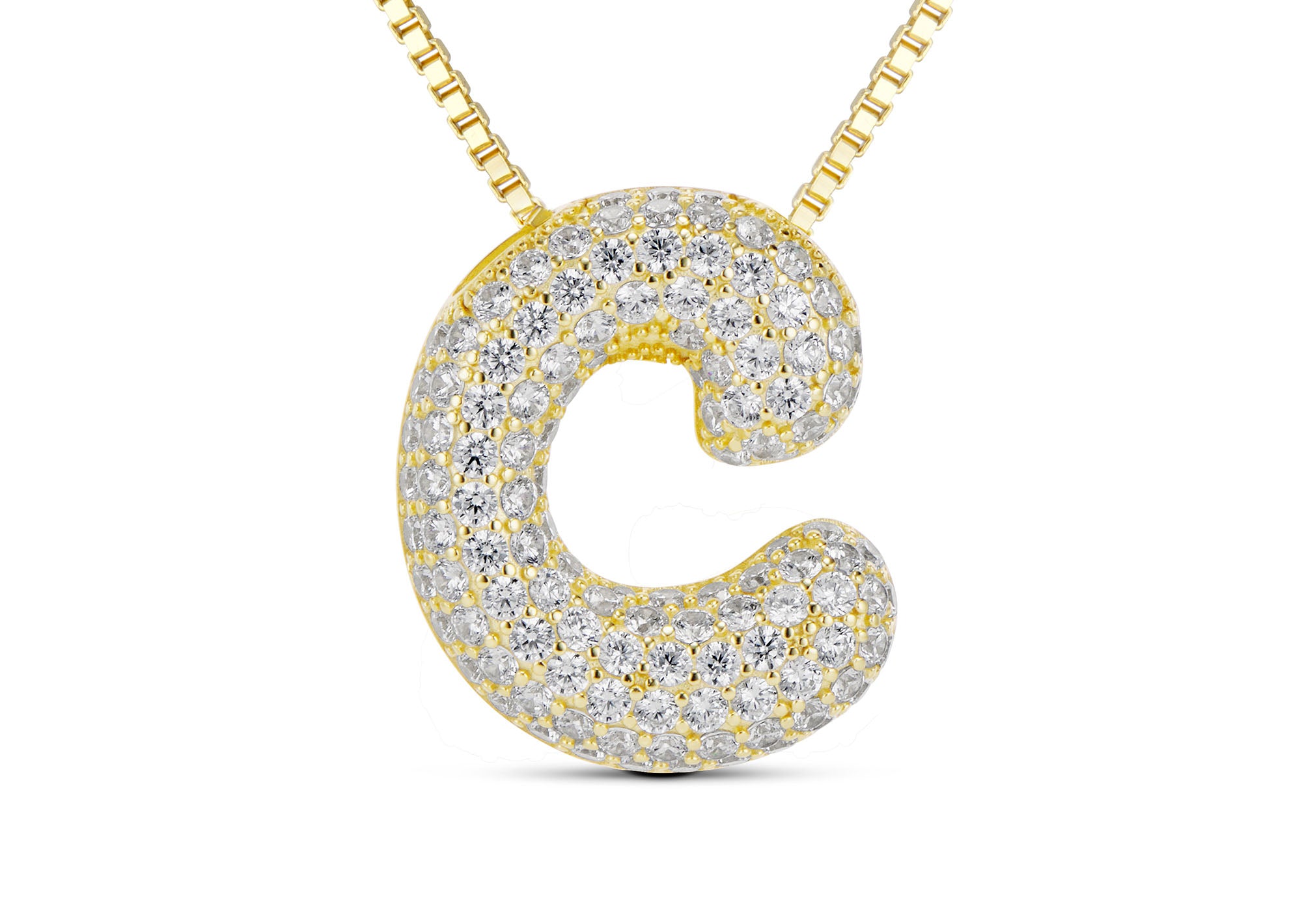 ICED JUMBO LETTER NECKLACE – EP JEWELS