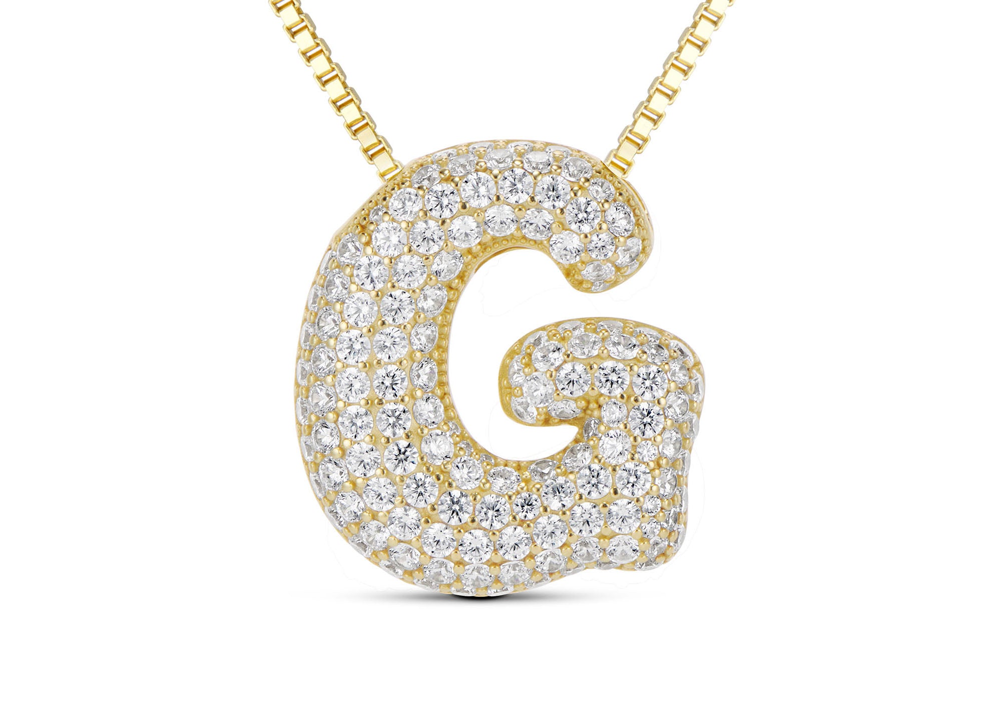 ICED JUMBO LETTER NECKLACE – EP JEWELS